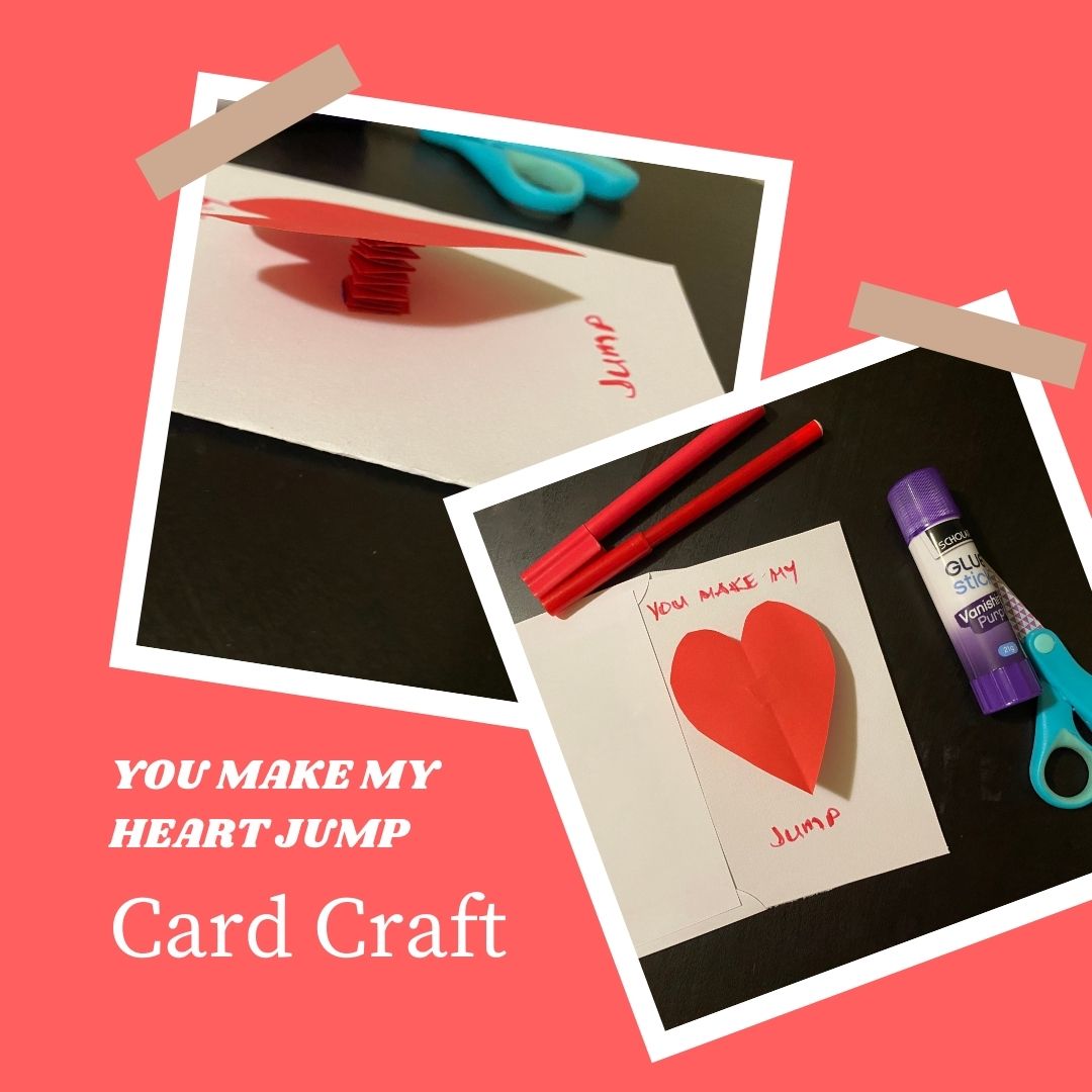 Jumping Heart Valentine’s Card - White Bow Gift Registry